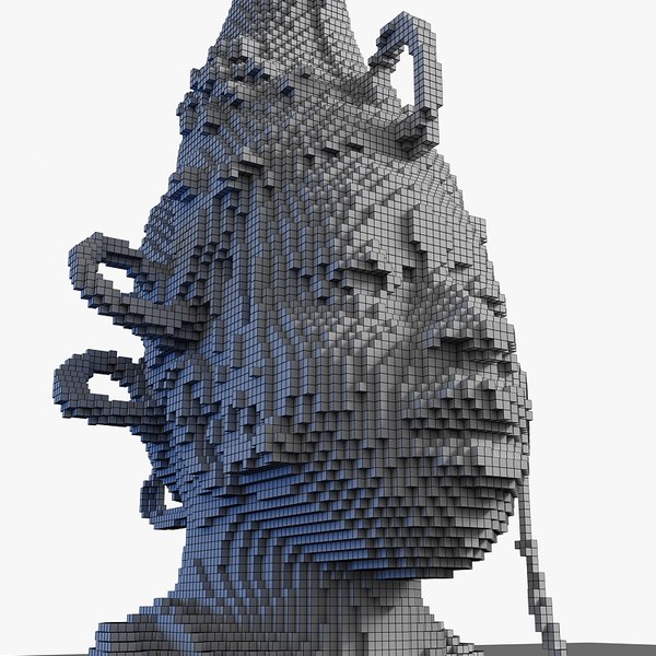 3d model pixel african head