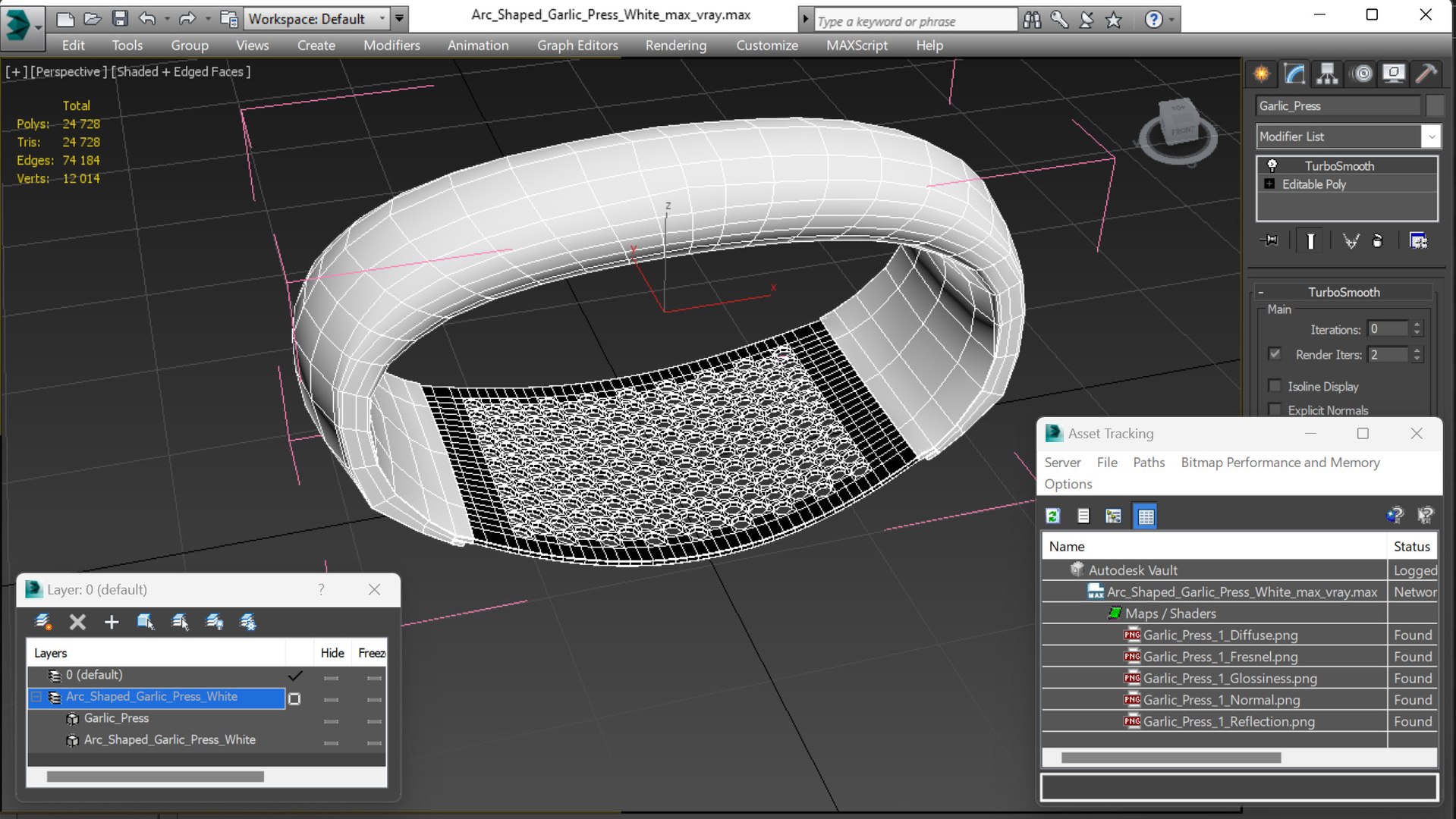 3D Arc Shaped Garlic Press White - TurboSquid 2115202