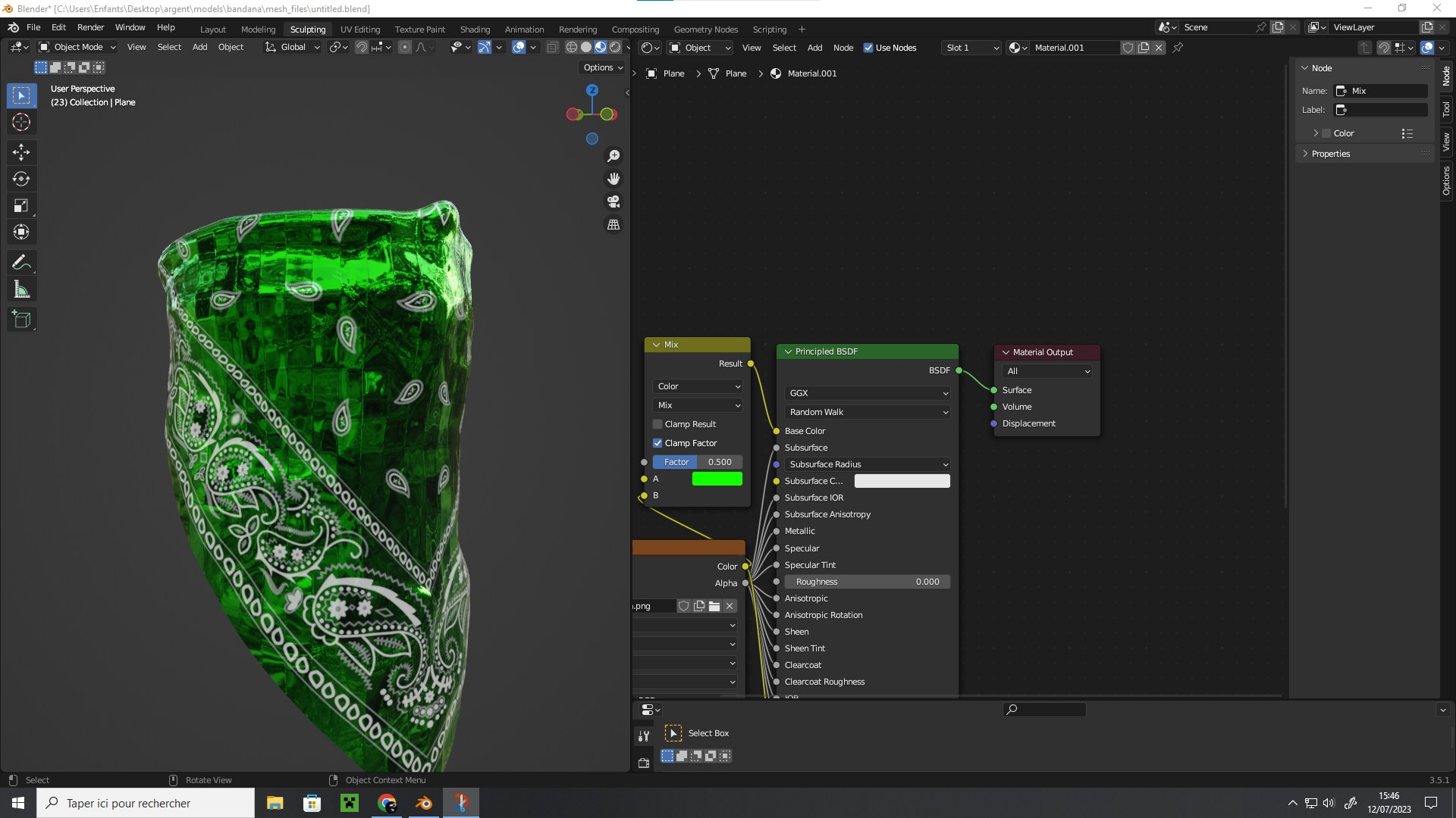 Bandana customizable 3D model - TurboSquid 2095538