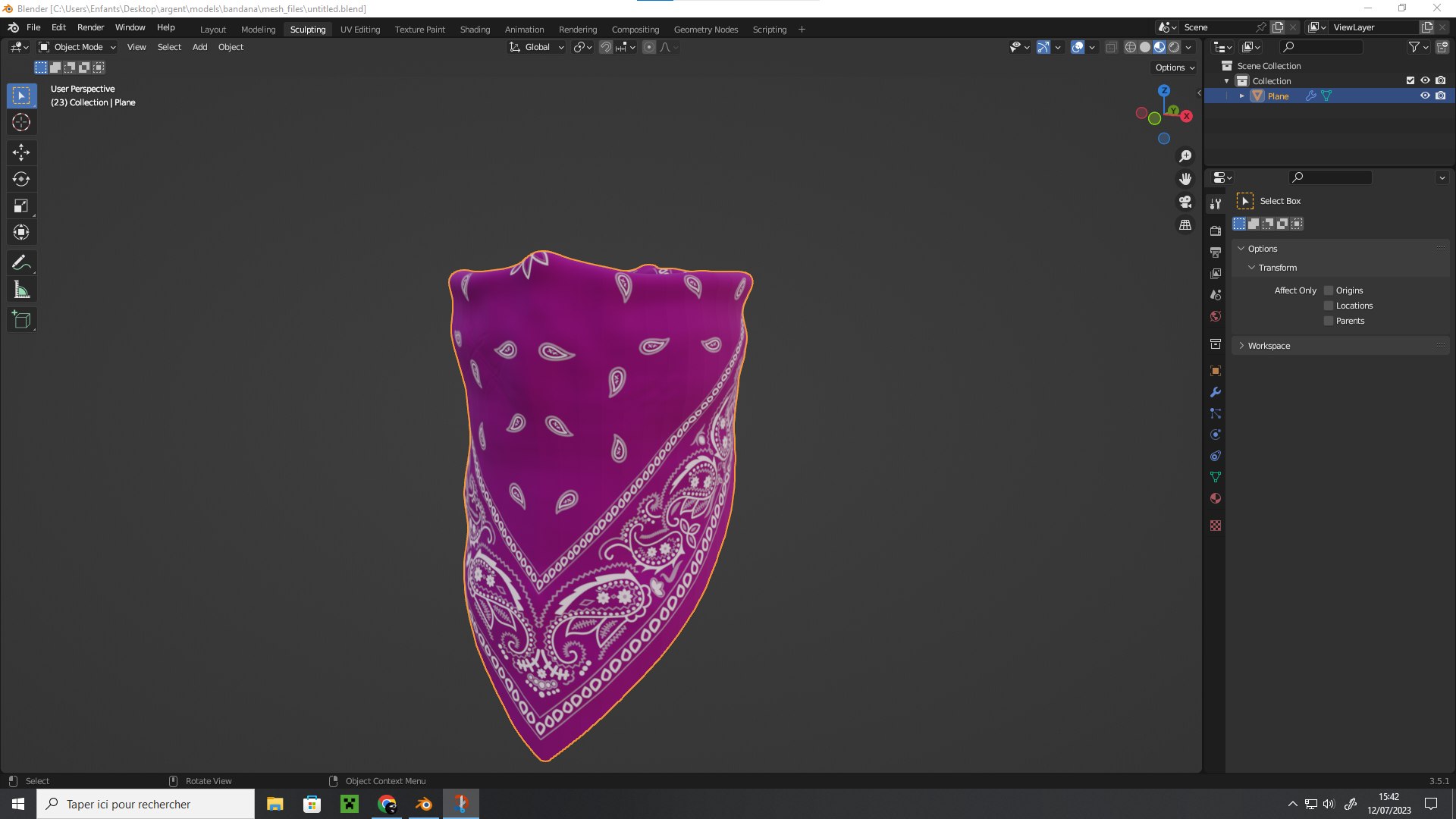 Bandana customizable 3D model - TurboSquid 2095538