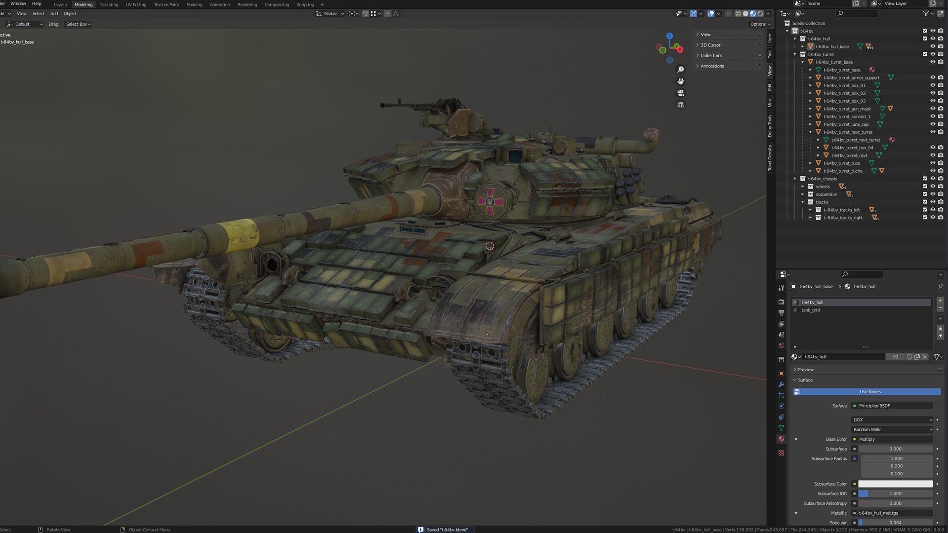 3D T-64BV Tank Game Ready model - TurboSquid 1879882