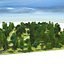 3d model park scene block trees