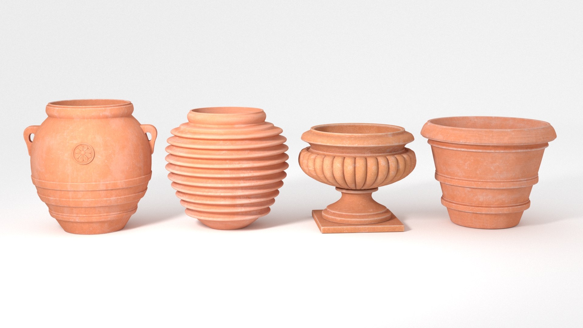 Terracotta Pots Collection Model - TurboSquid 2236225