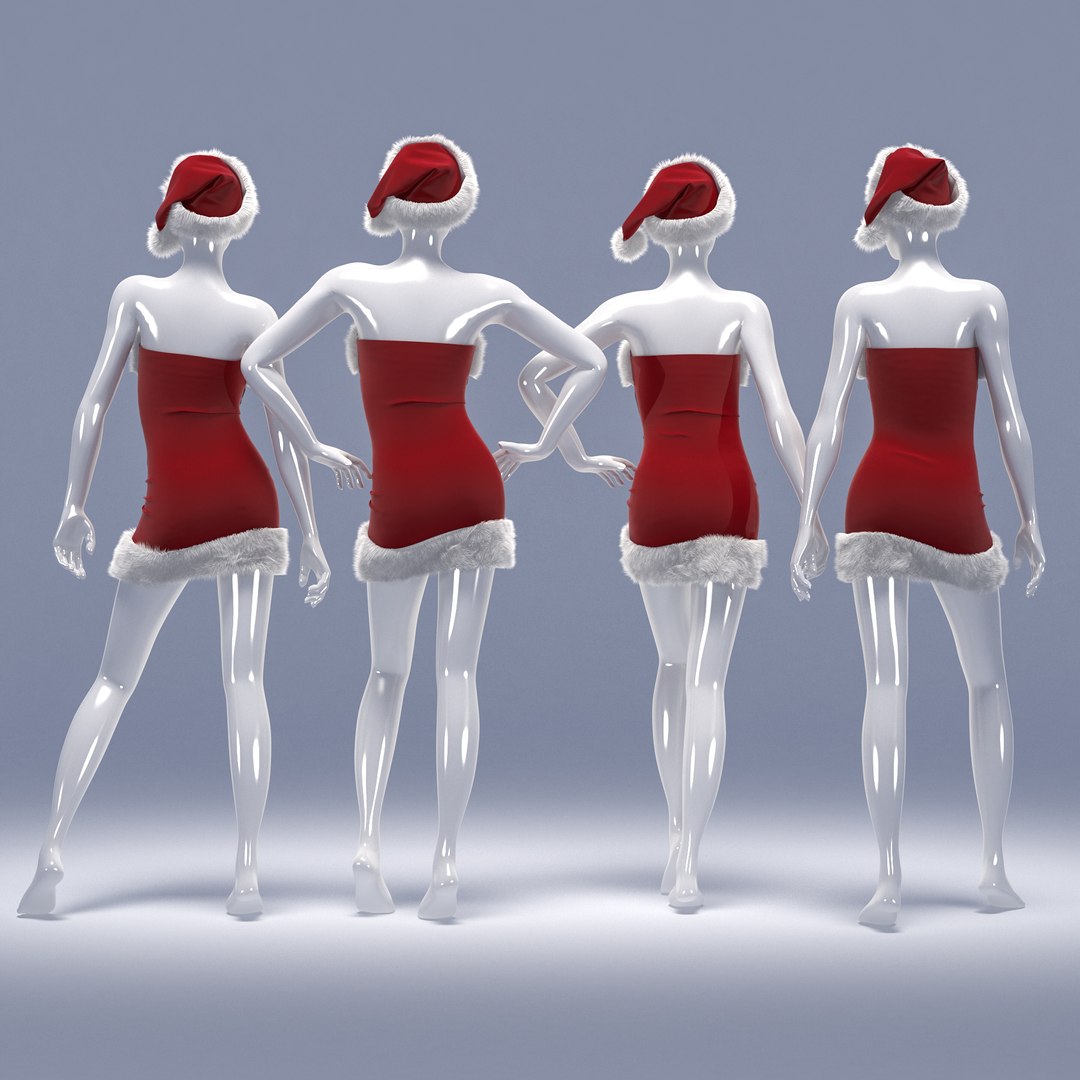 3d Model Female Christmas Santa Mannequins