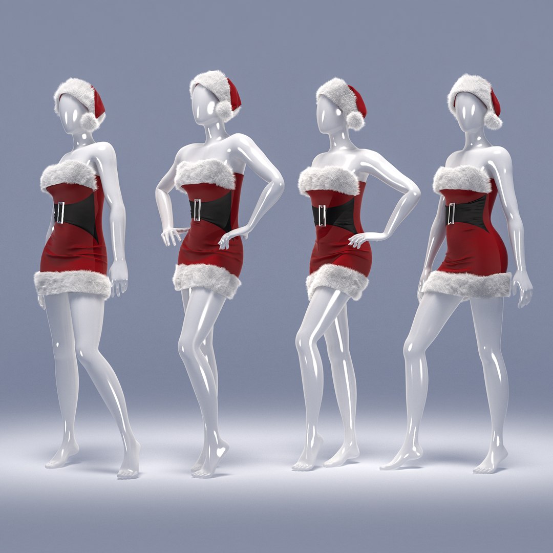 3d Model Female Christmas Santa Mannequins