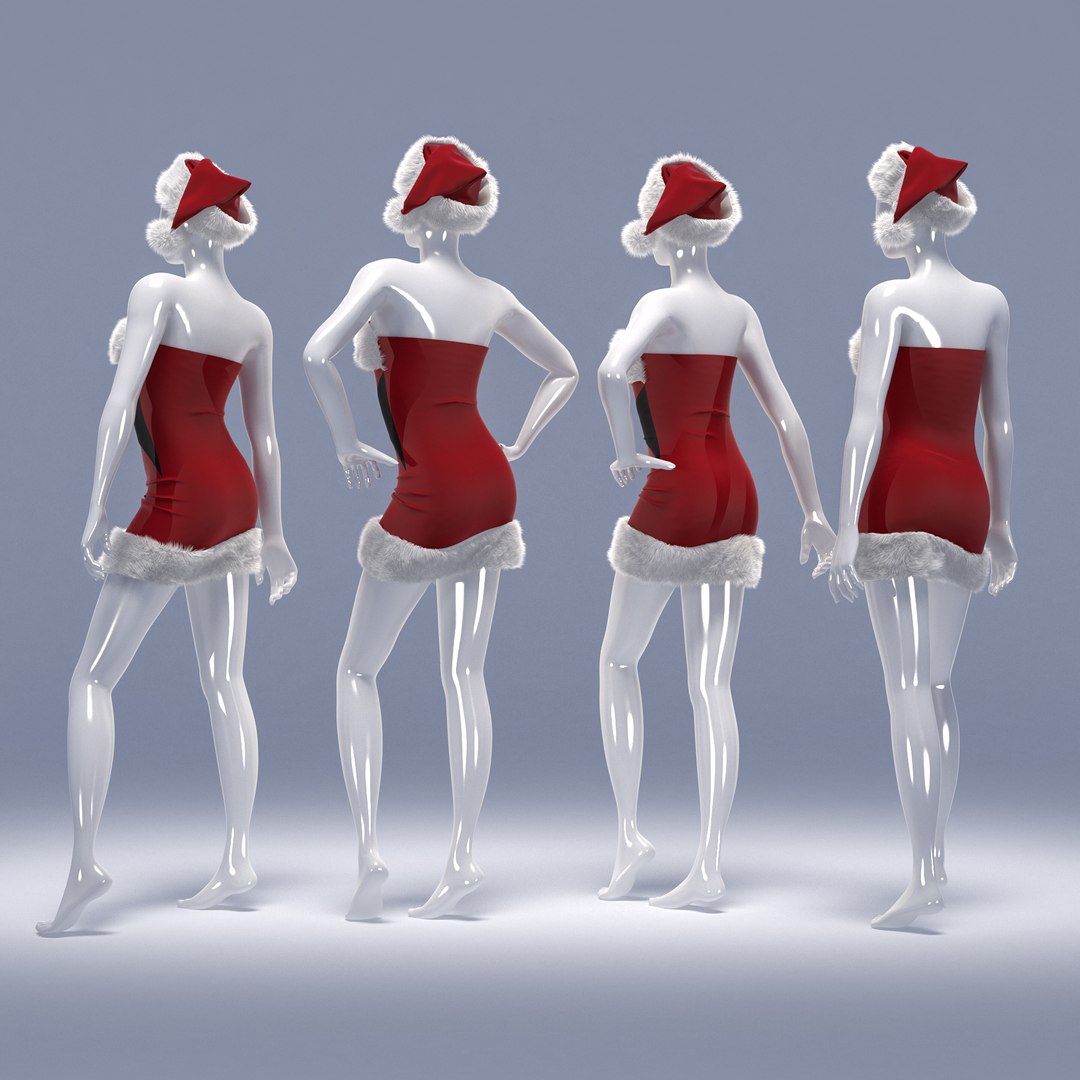 3d Model Female Christmas Santa Mannequins