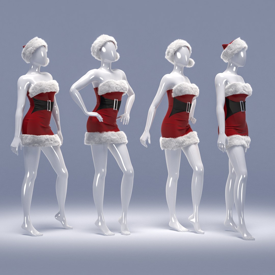 3d Model Female Christmas Santa Mannequins