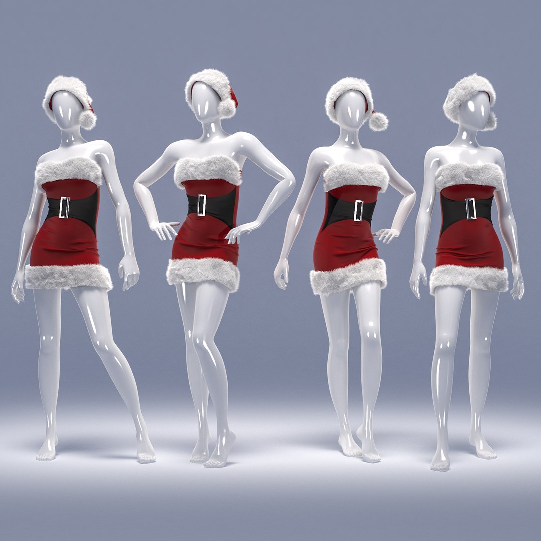 3d Model Female Christmas Santa Mannequins