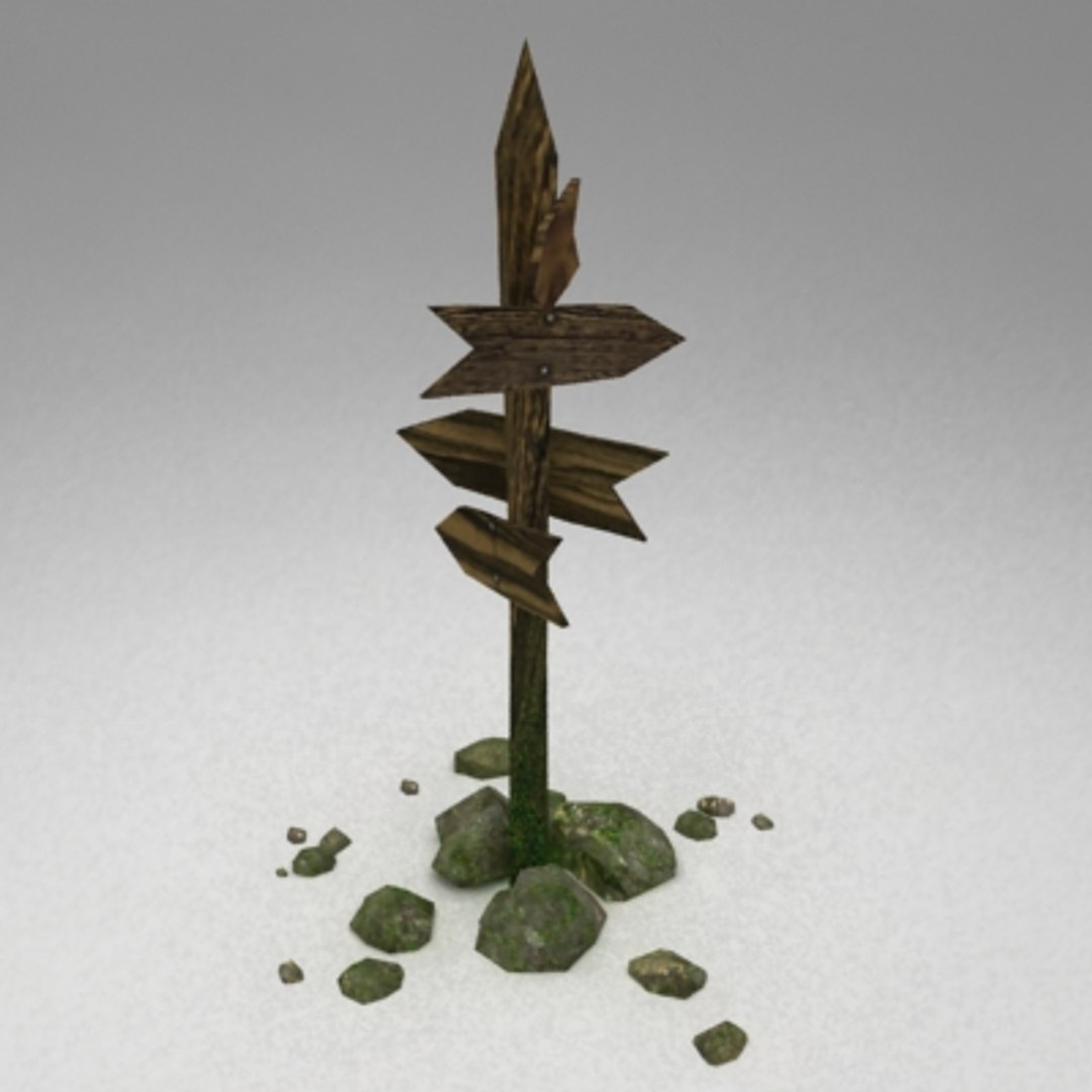 Medieval Road Sign 3d Model