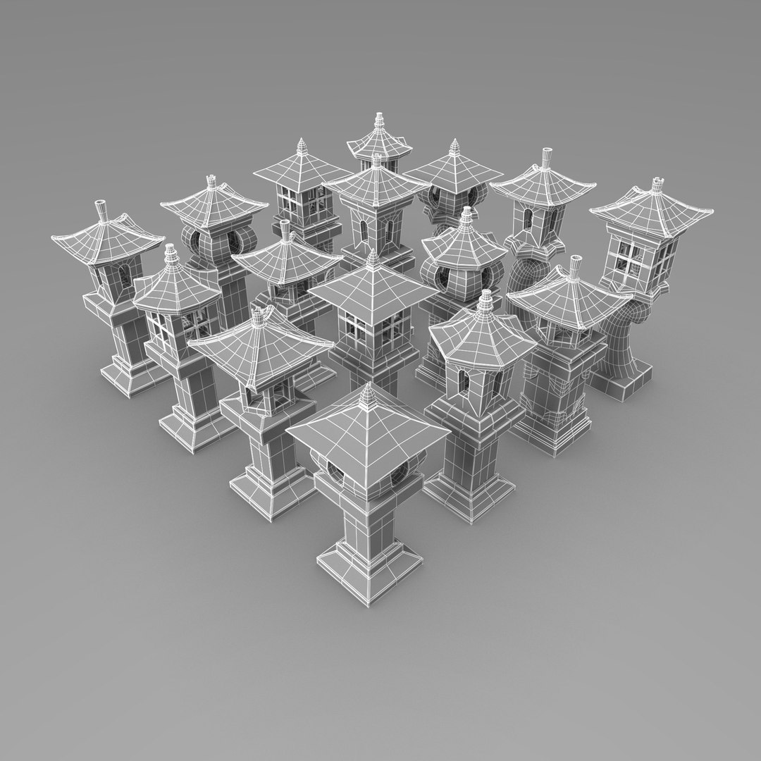 Lampu Taman Set Balinese Garden Light Collection 3D - TurboSquid 2419903