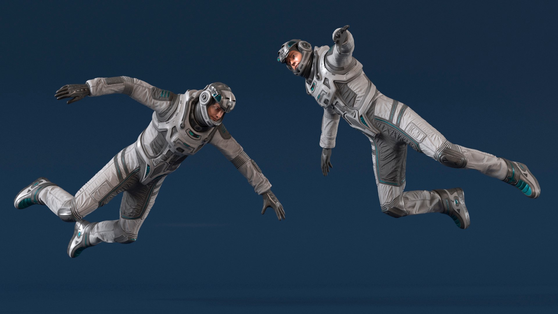 3D Floating Sci-Fi Astronaut No Visor - TurboSquid 2396073
