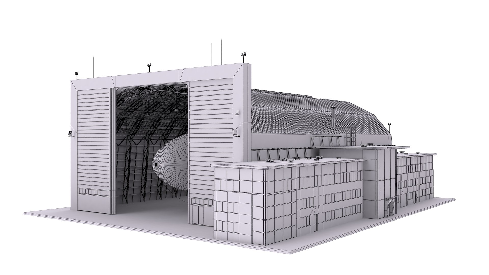 Zeppelin Hangar 3D - TurboSquid 1939072