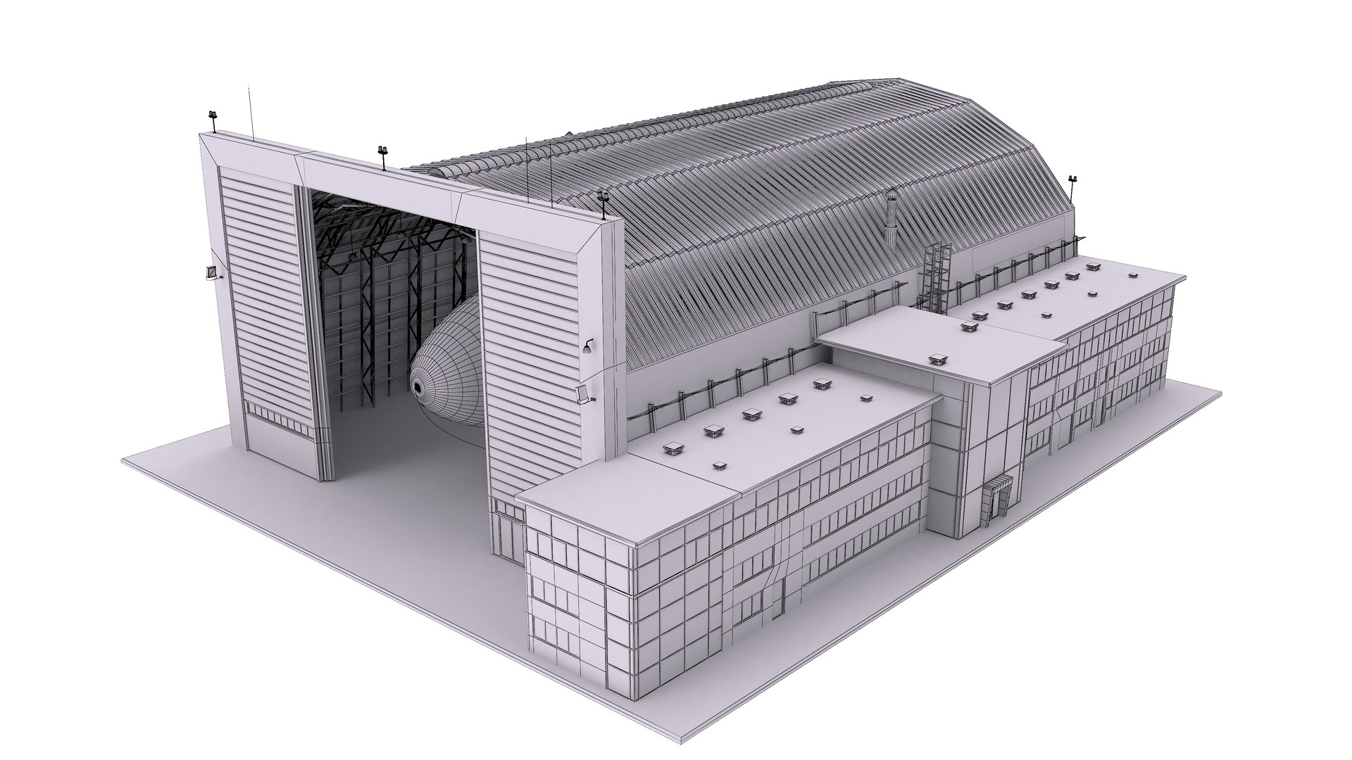 Zeppelin Hangar 3D - TurboSquid 1939072