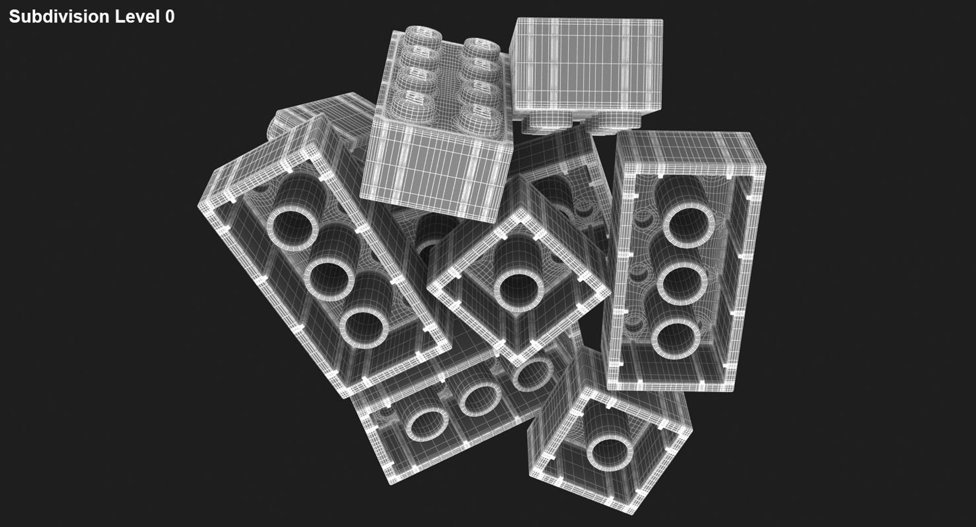 Realistic Lego Bricks Pose 3d 3ds