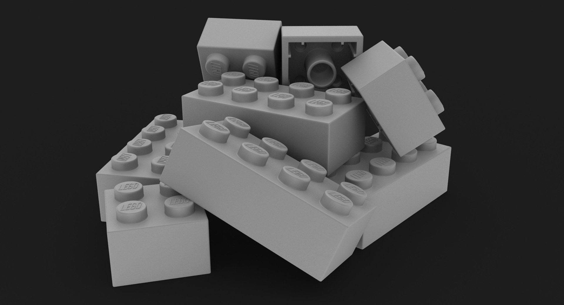 realistic lego bricks pose 3d 3ds