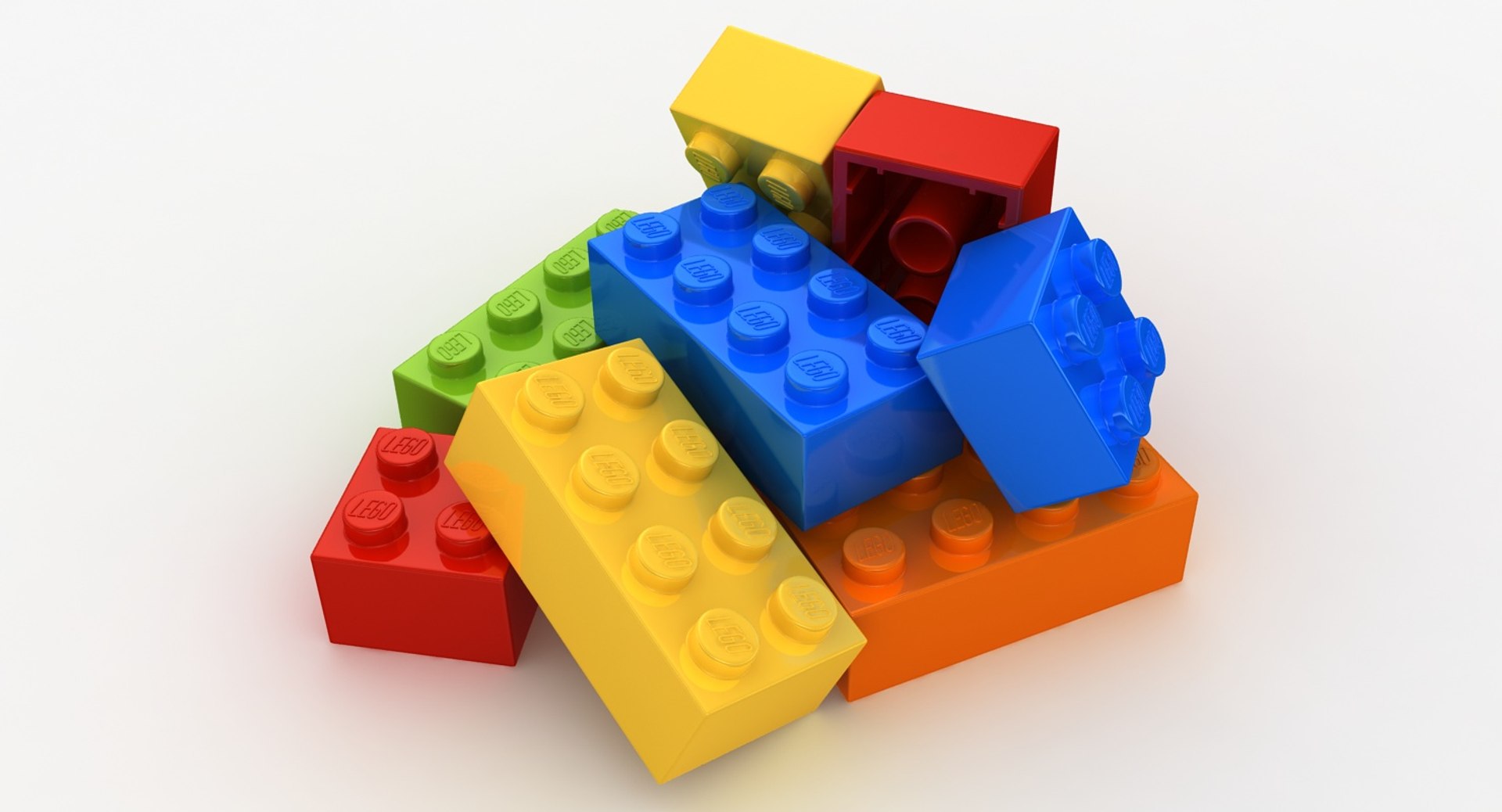 Realistic Lego Bricks Pose 3d 3ds