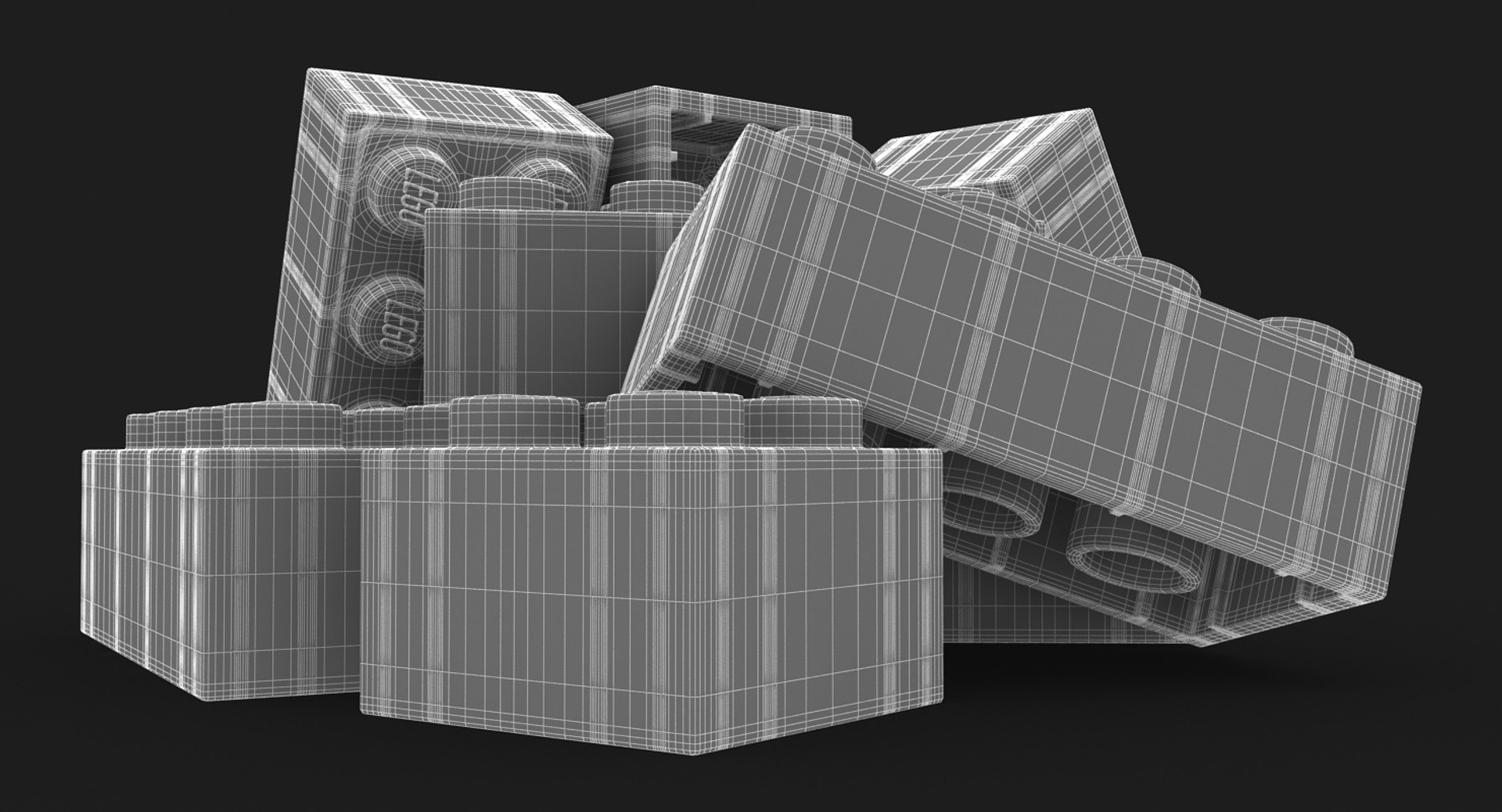 Realistic Lego Bricks Pose 3d 3ds