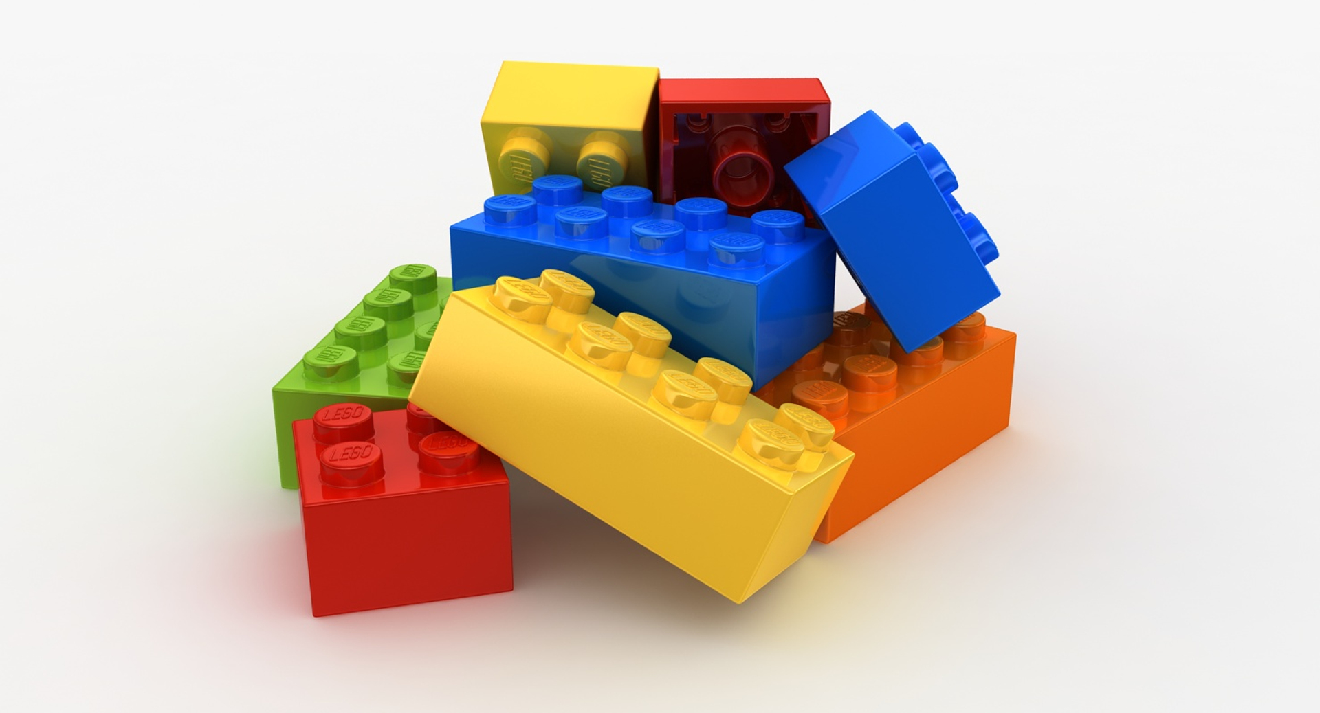 Realistic Lego Bricks Pose 3d 3ds