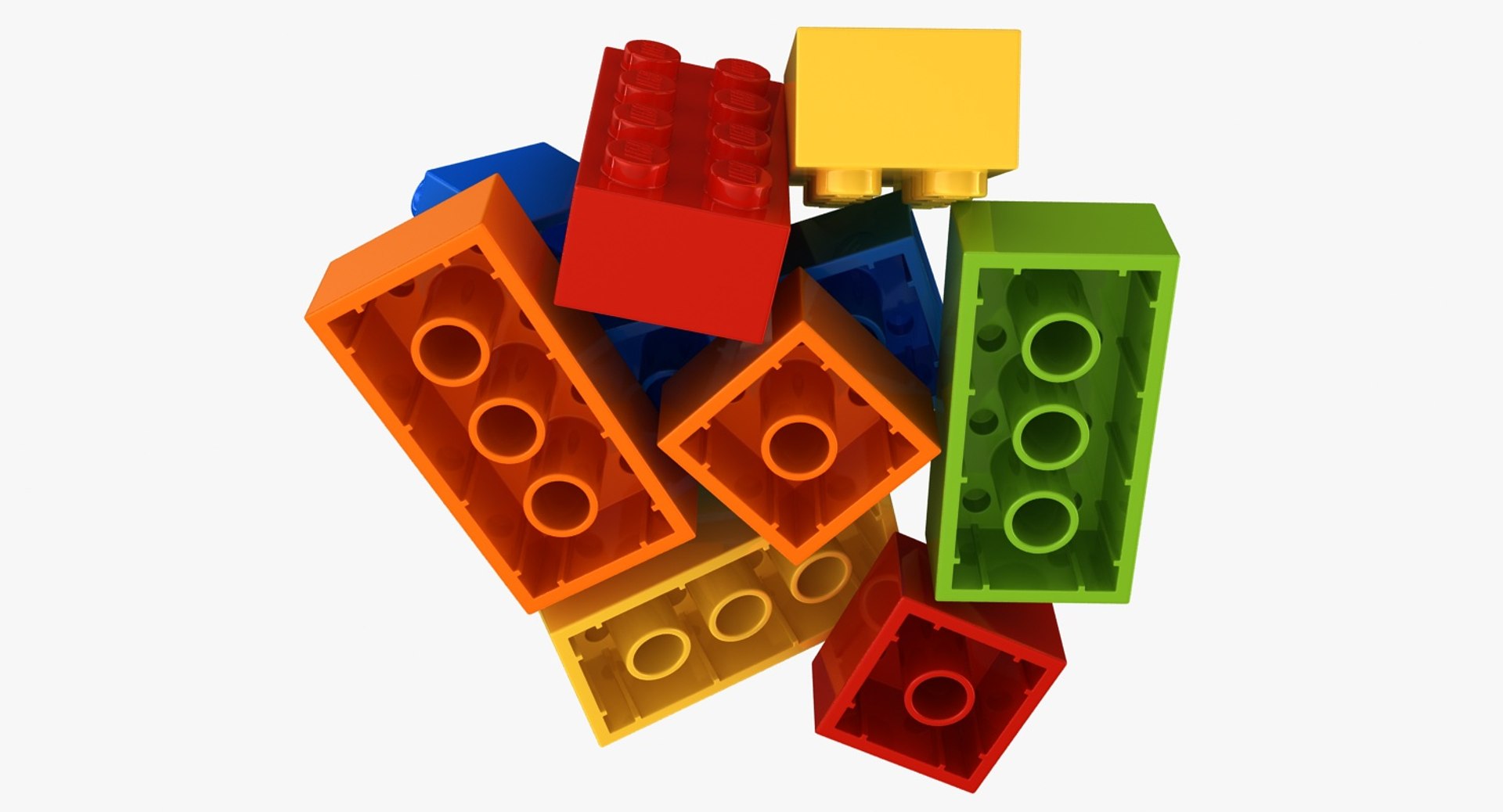Realistic Lego Bricks Pose 3d 3ds