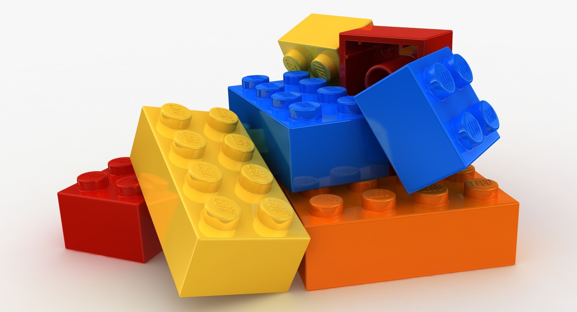 Realistic Lego Bricks Pose 3d 3ds