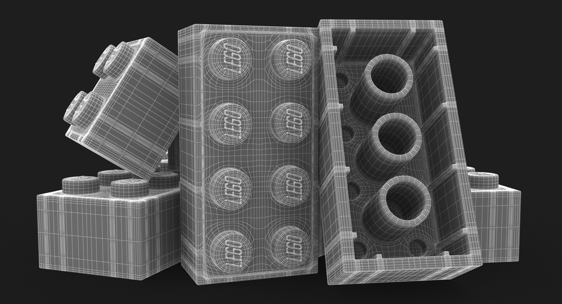 Realistic Lego Bricks Pose 3d 3ds