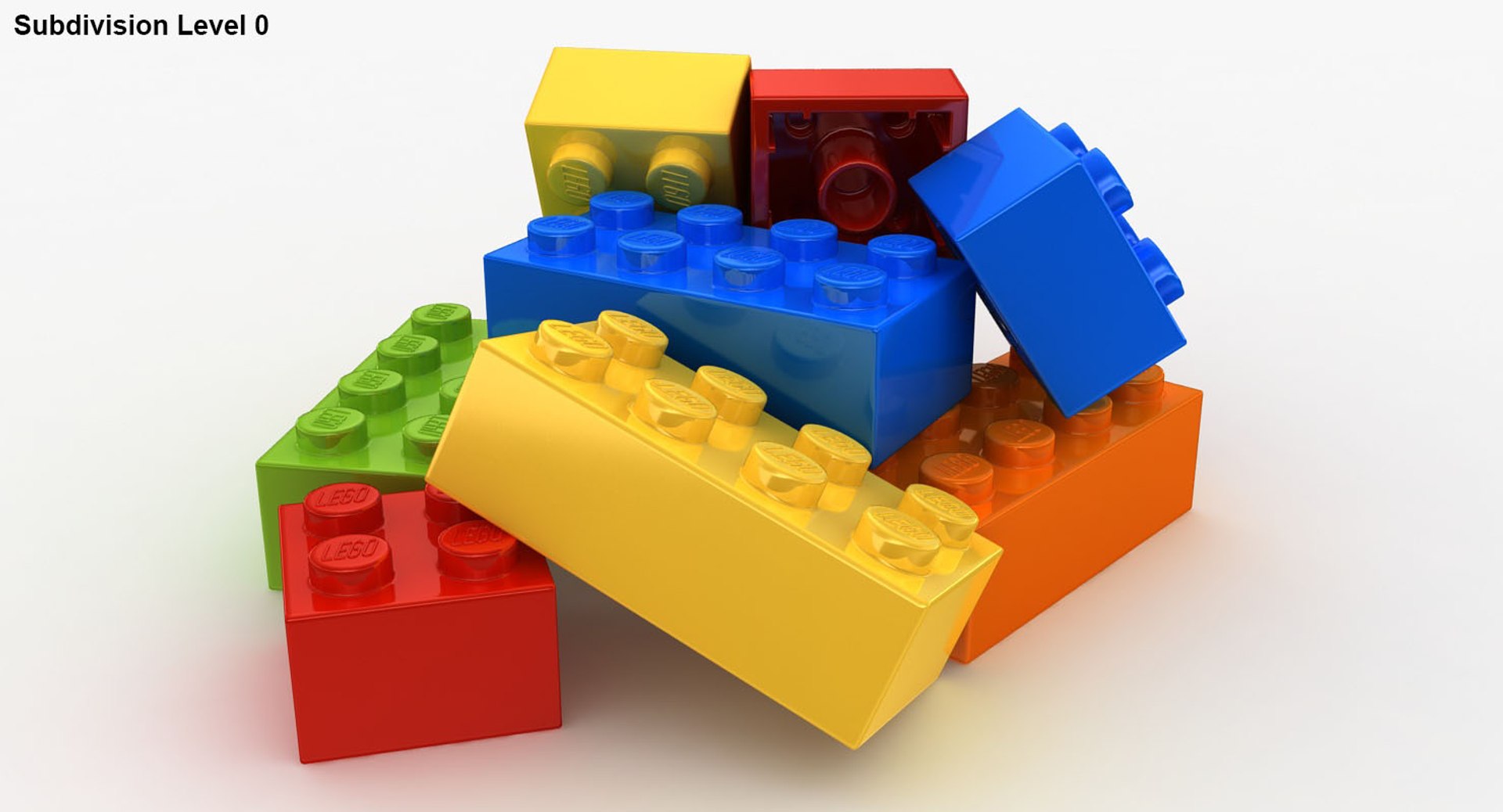 Realistic Lego Bricks Pose 3d 3ds