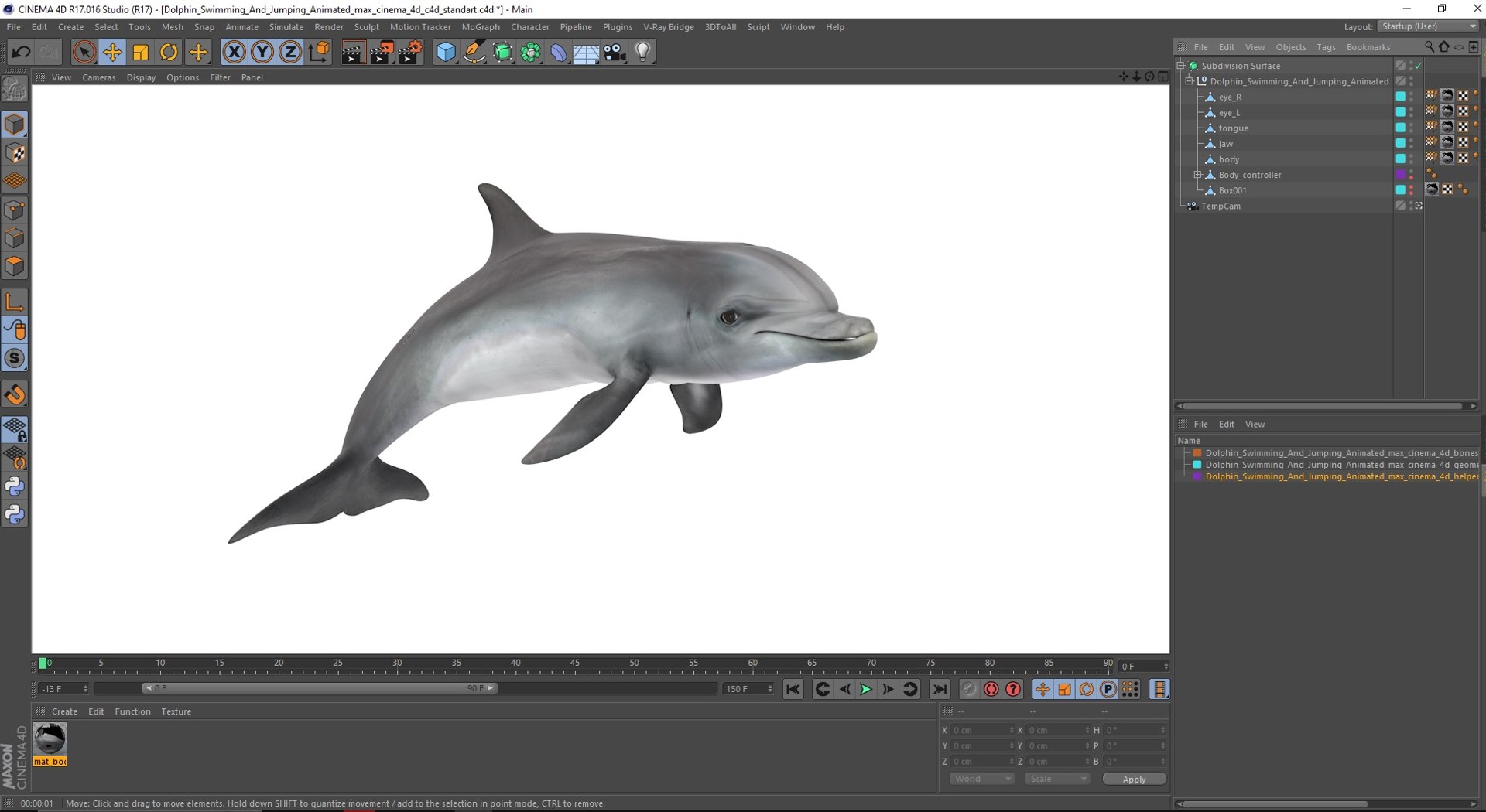 3D Dolphin Swimming And Jumping Animated For Cinema 4D - TurboSquid 2138067
