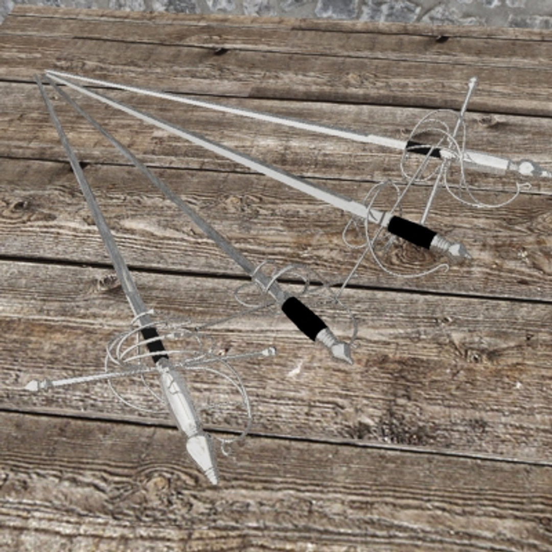 3d swept hilt rapiers model