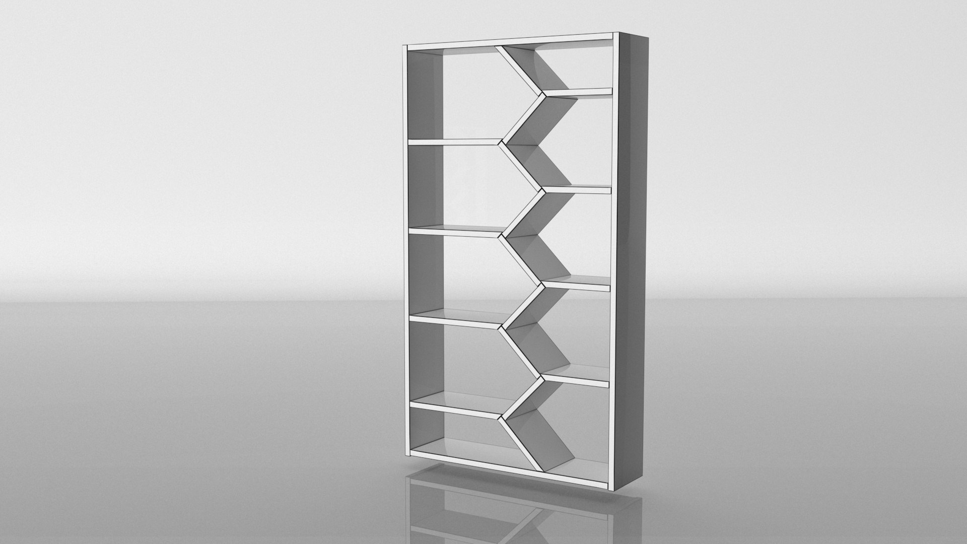 3D Modern Book Shelf Model - TurboSquid 2188175