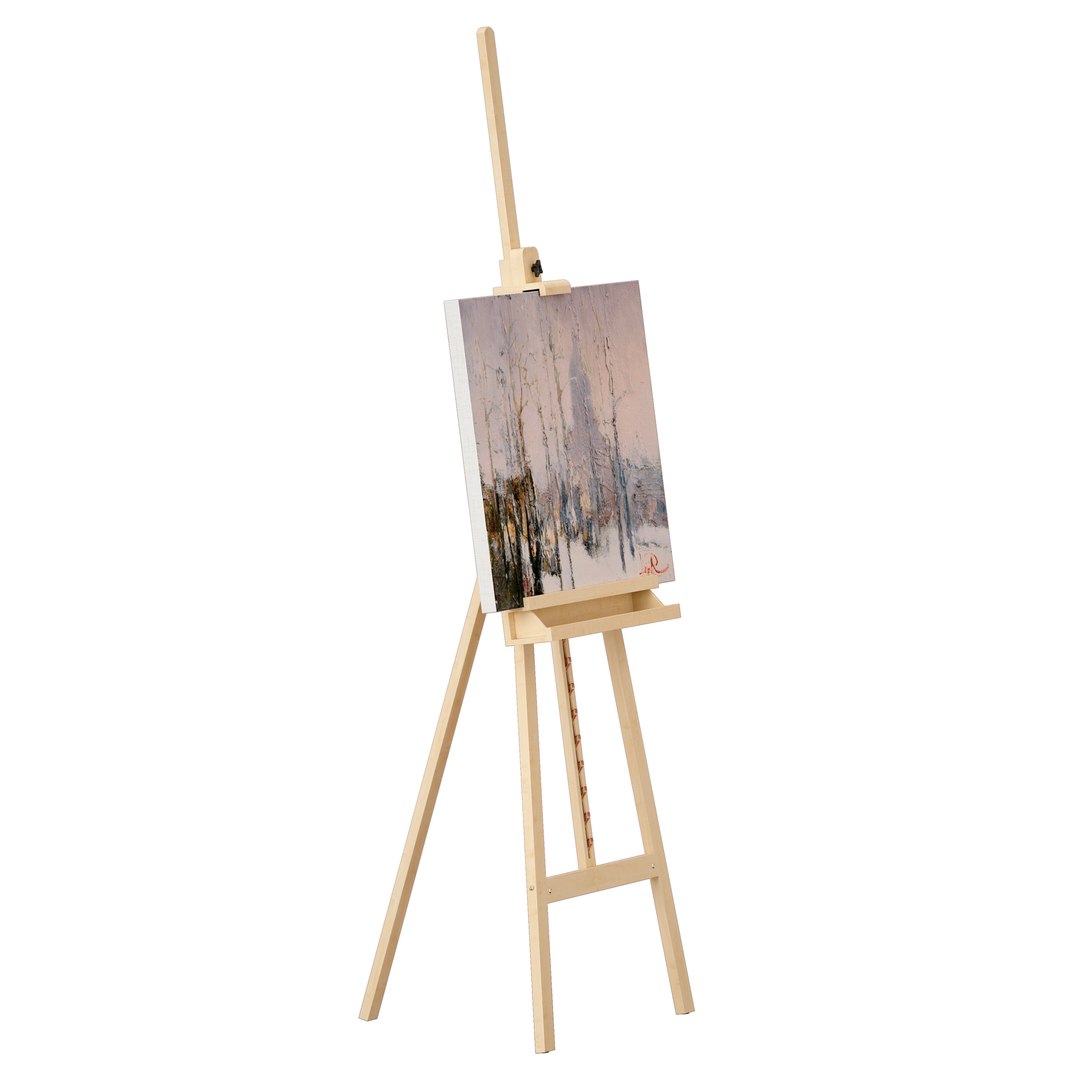 3D Wooden Easel And Painting - TurboSquid 1821889