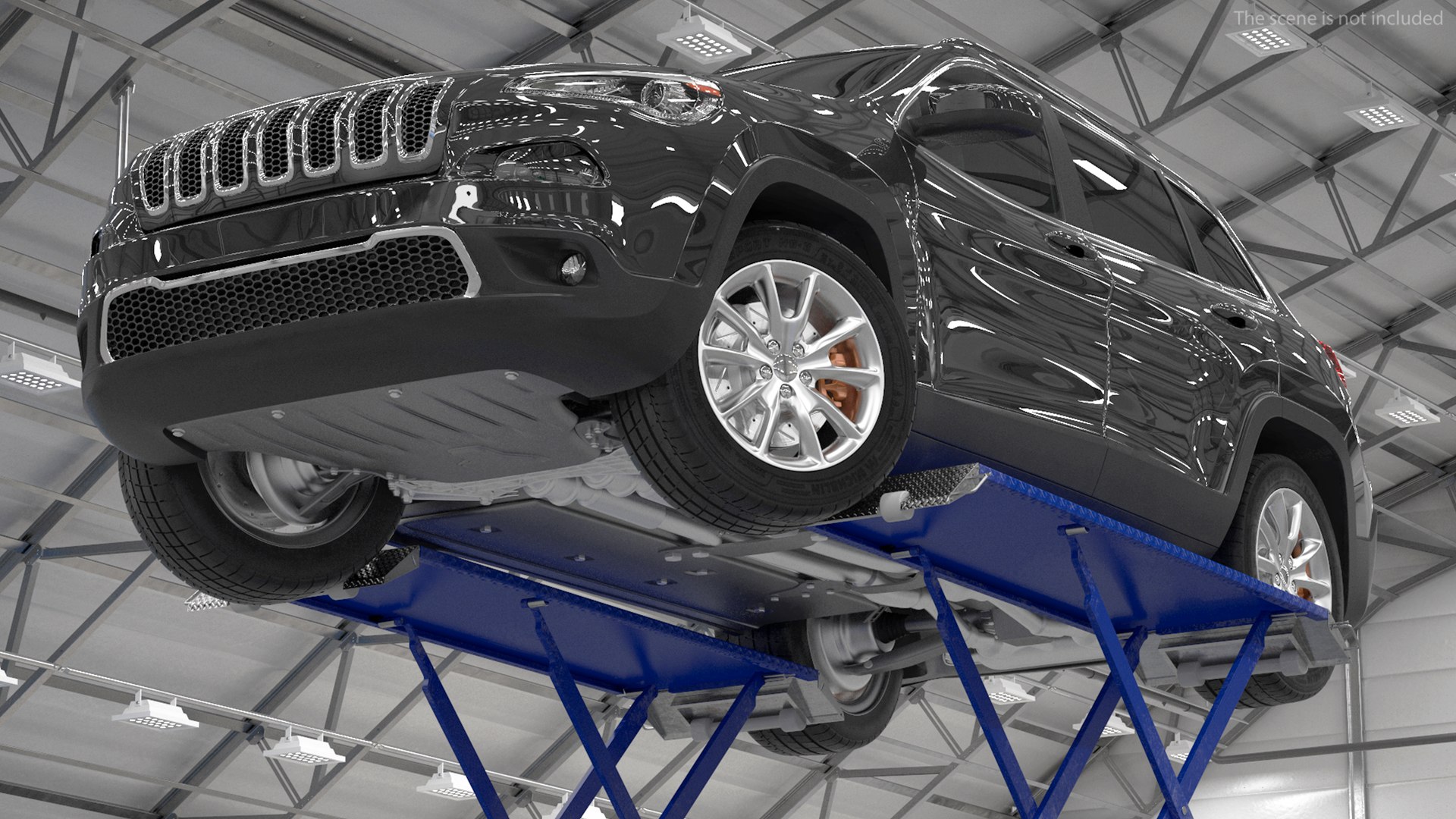 3D Automotive Scissor Lift and SUV Rigged model - TurboSquid 1962426