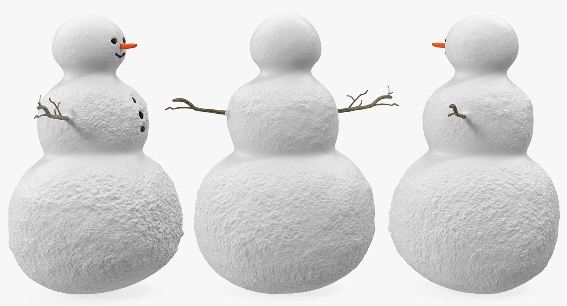 3D Snowman Snow - TurboSquid 1357947