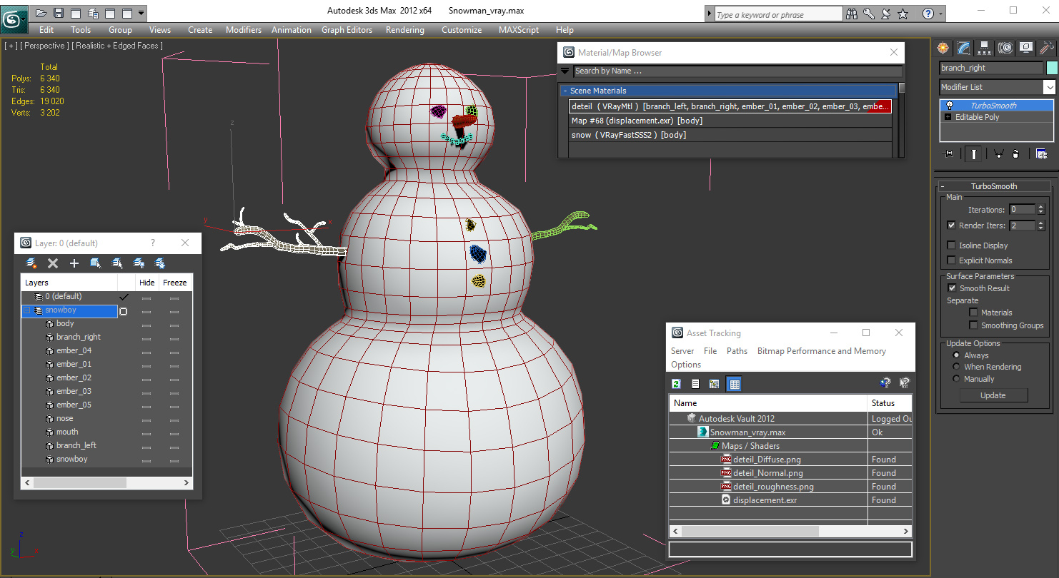 3D snowman snow - TurboSquid 1357947