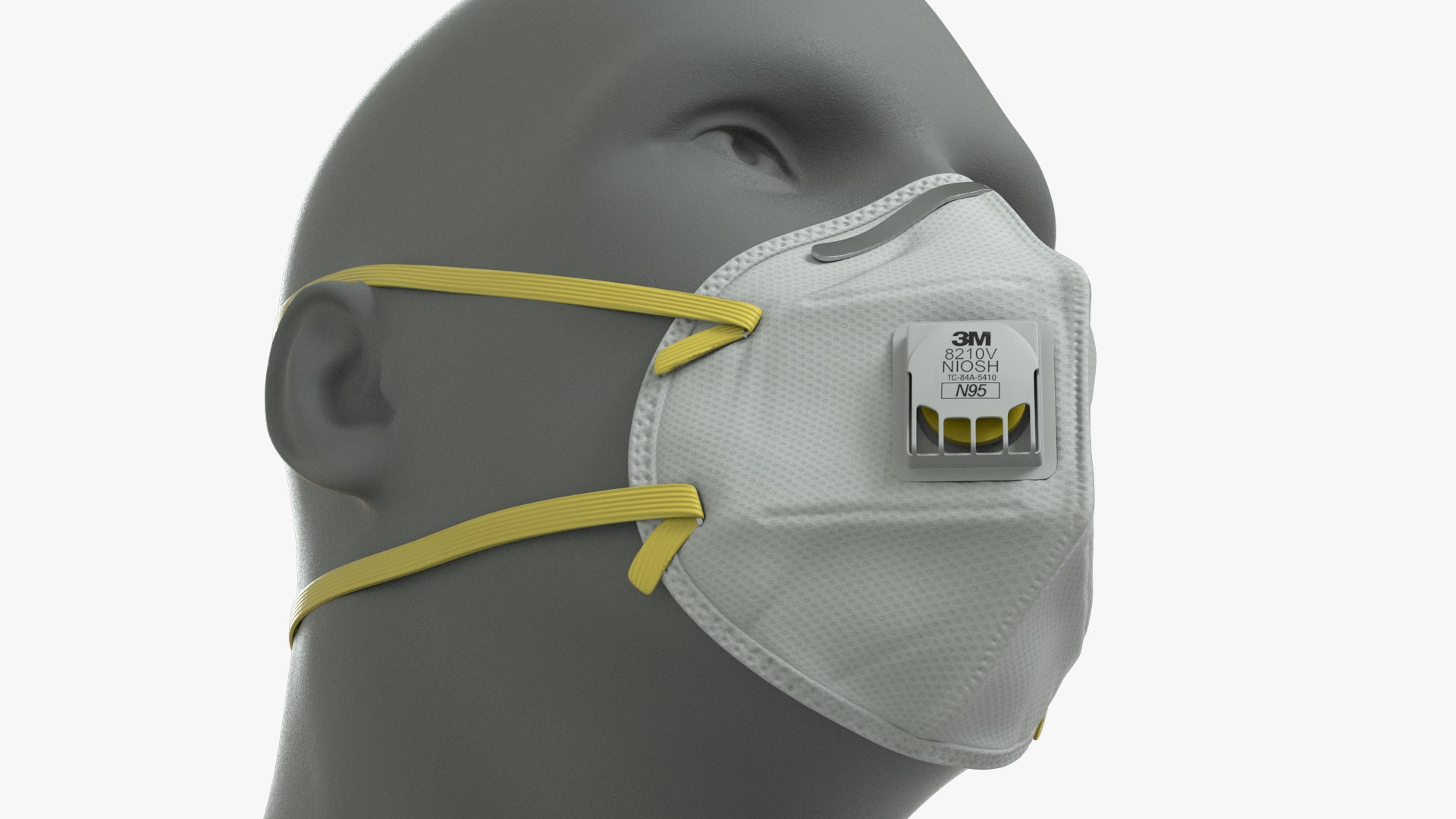 3D N95 Flat Fold Respirator - TurboSquid 1525782