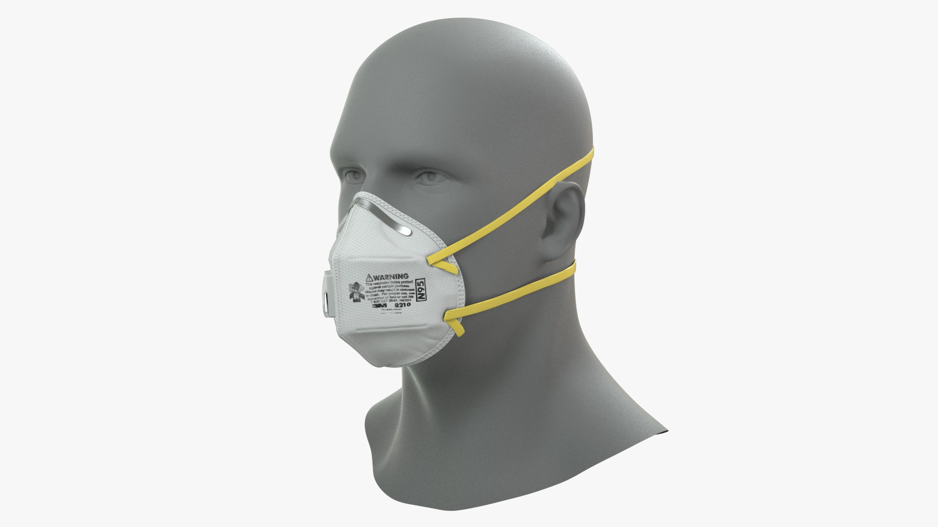 3D N95 Flat Fold Respirator - TurboSquid 1525782