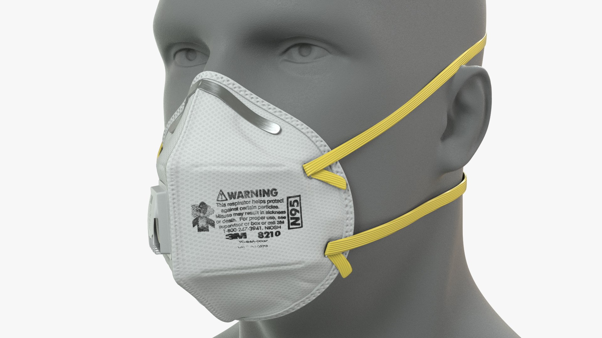 3D N95 Flat Fold Respirator - TurboSquid 1525782