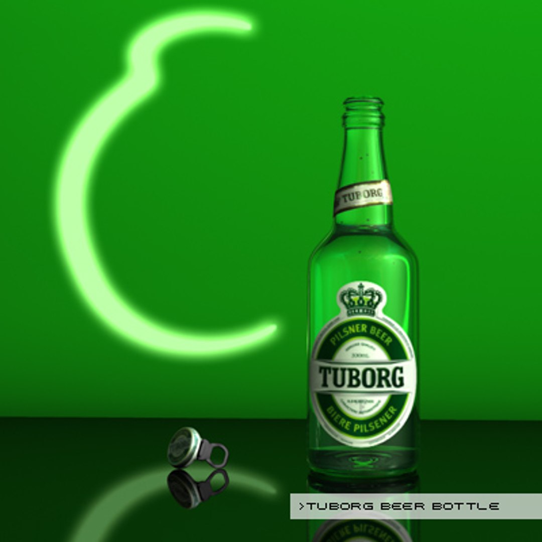 3d Tuborg Beer Bottle Model