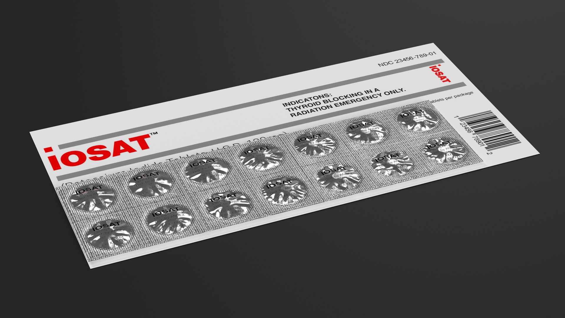 Iodine Potassium Tablets In Blister With Card 3D - TurboSquid 2260920
