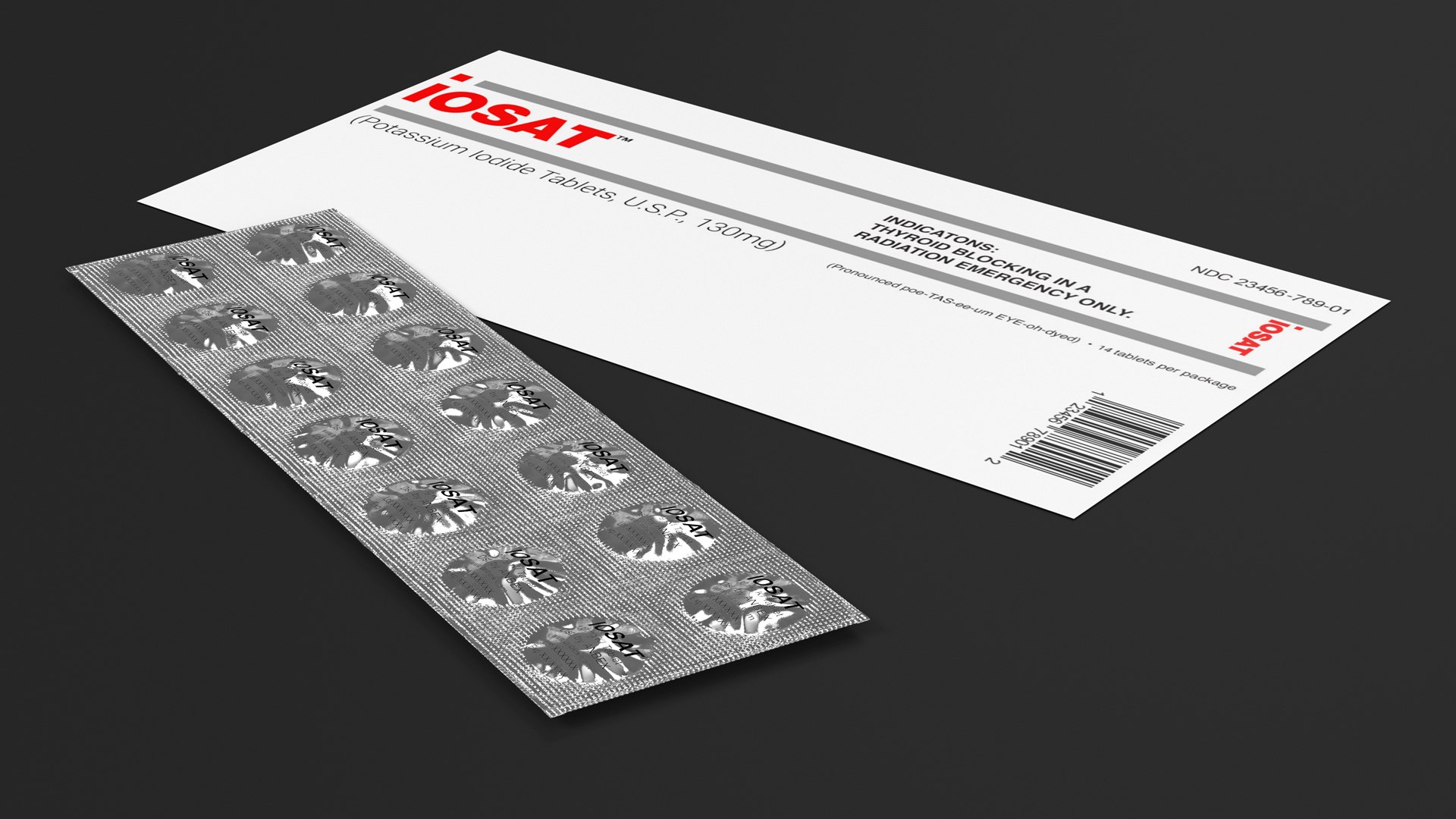 Iodine Potassium Tablets In Blister With Card 3D - TurboSquid 2260920