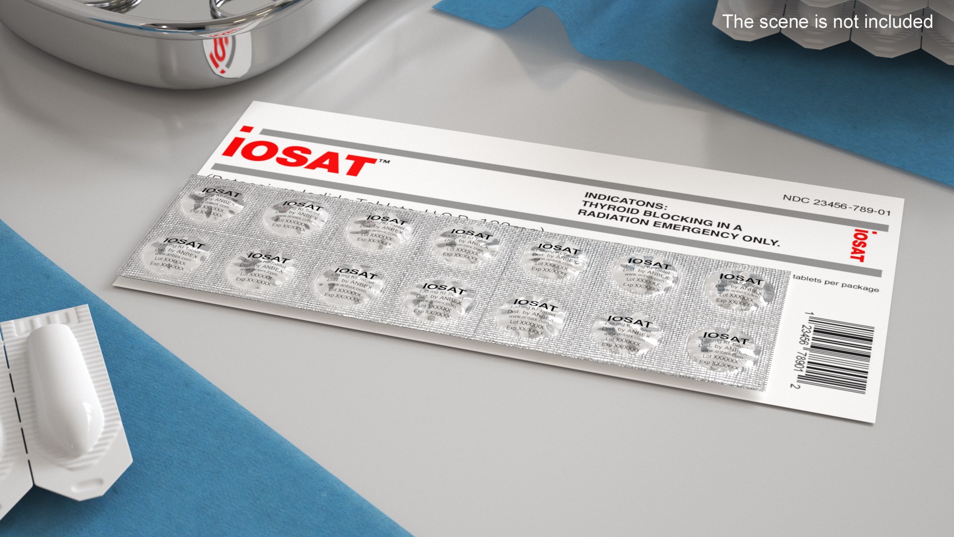 Iodine Potassium Tablets In Blister With Card 3D - TurboSquid 2260920