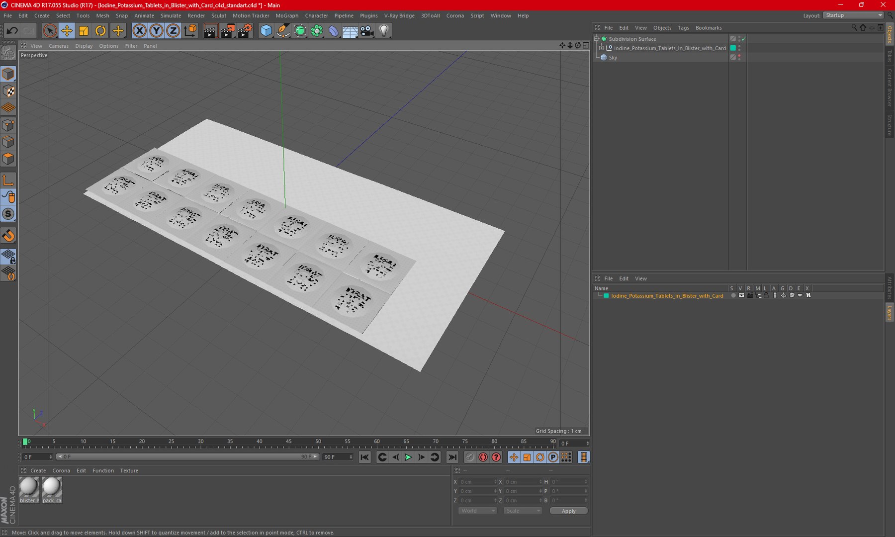 Iodine Potassium Tablets In Blister With Card 3D - TurboSquid 2260920