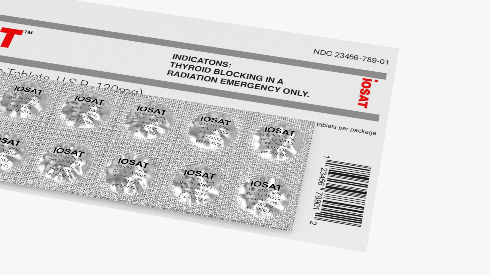 Iodine Potassium Tablets In Blister With Card 3D - TurboSquid 2260920