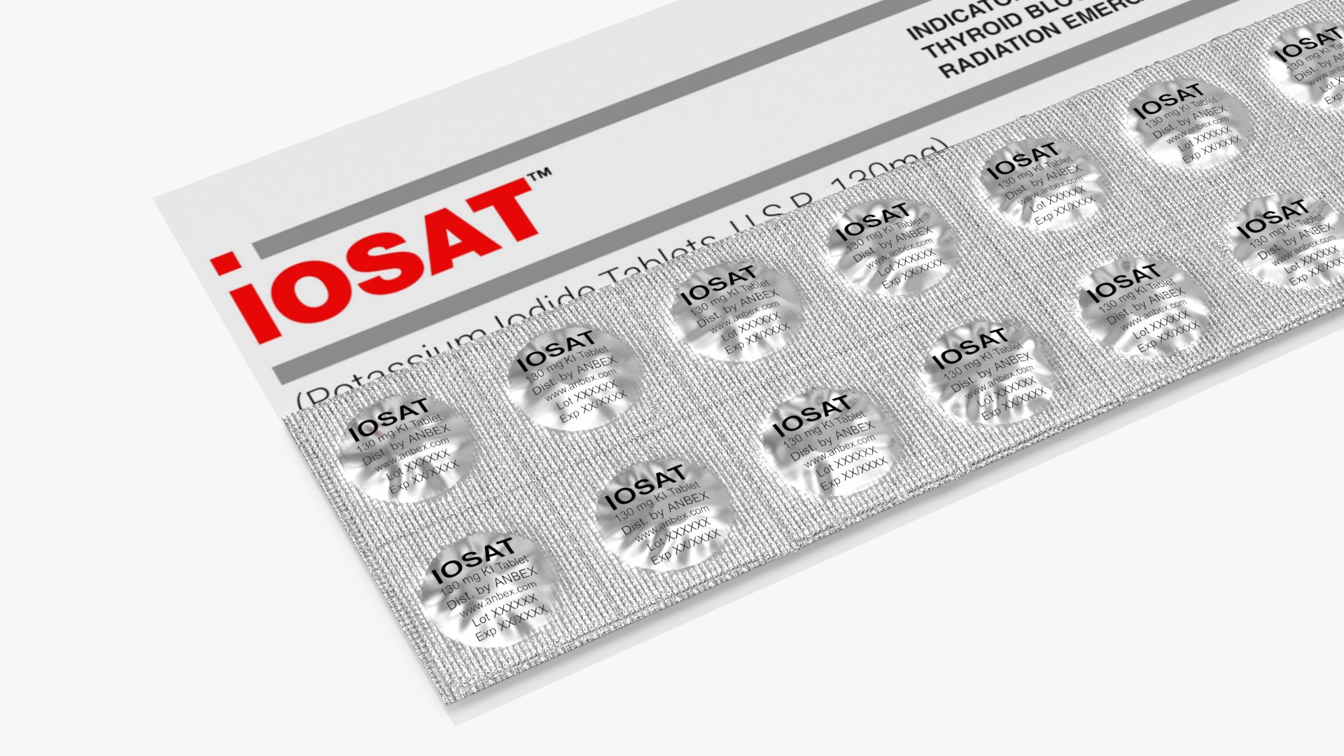 Iodine Potassium Tablets In Blister With Card 3D - TurboSquid 2260920