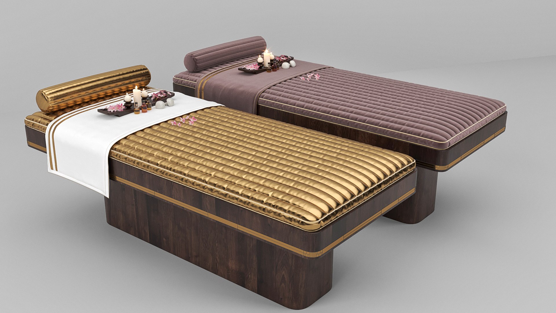 Spa Bed-massage Bed With Spa Decorations 3D - TurboSquid 1848363