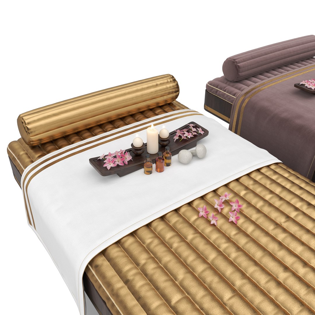 Spa Bed-massage Bed With Spa Decorations 3D - TurboSquid 1848363