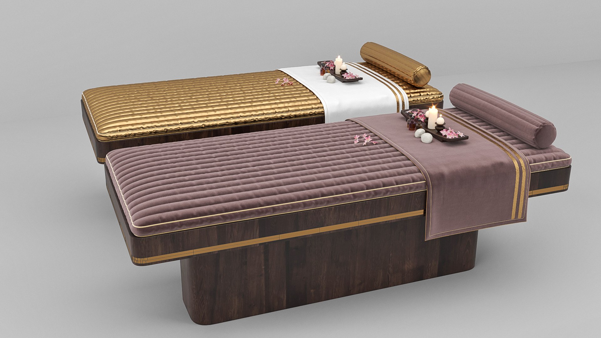 Spa Bed-massage Bed With Spa Decorations 3D - TurboSquid 1848363