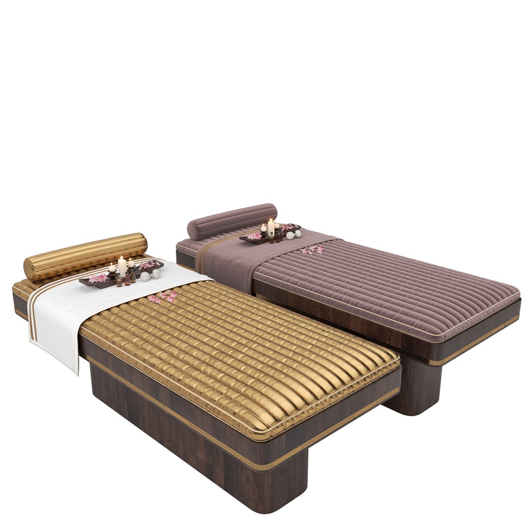 Spa Bed-massage Bed With Spa Decorations 3D - TurboSquid 1848363