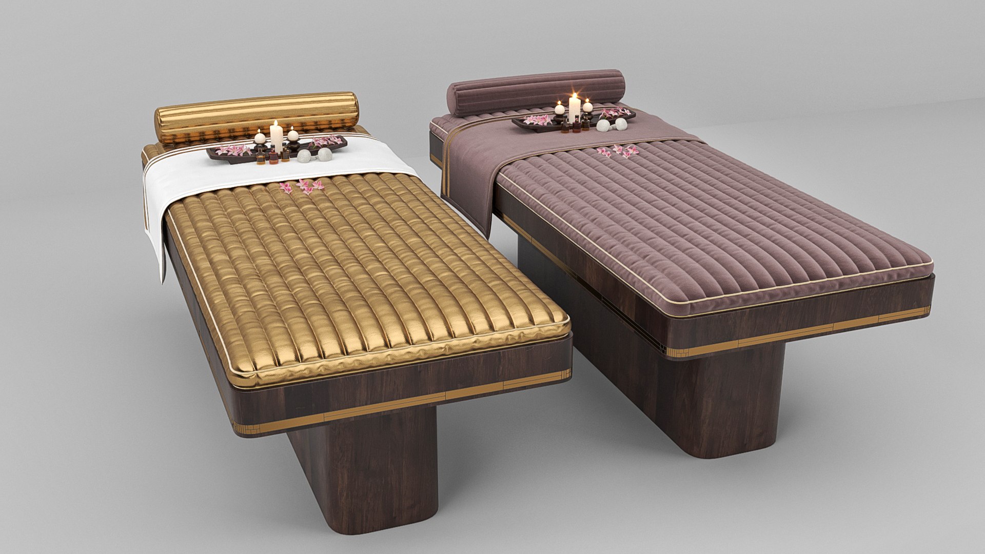 Spa Bed-massage Bed With Spa Decorations 3D - TurboSquid 1848363