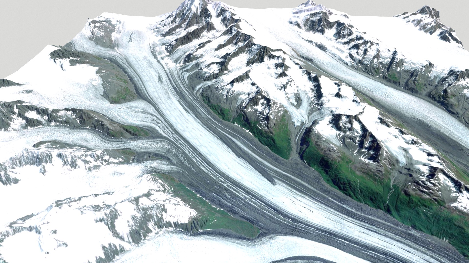 3D Model Mountain Landscape Harvard Glacier Prince William Alaska ...