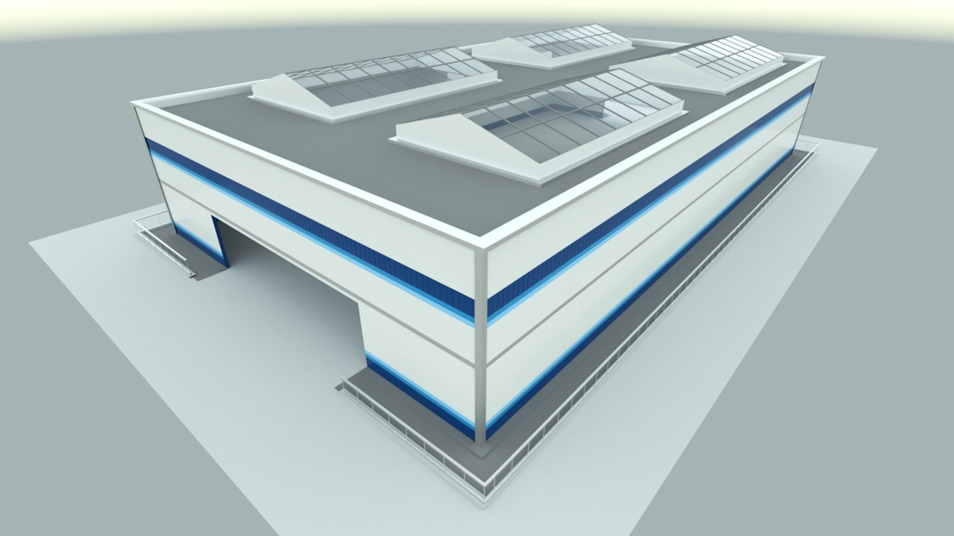 3d Industrial Hangar Model